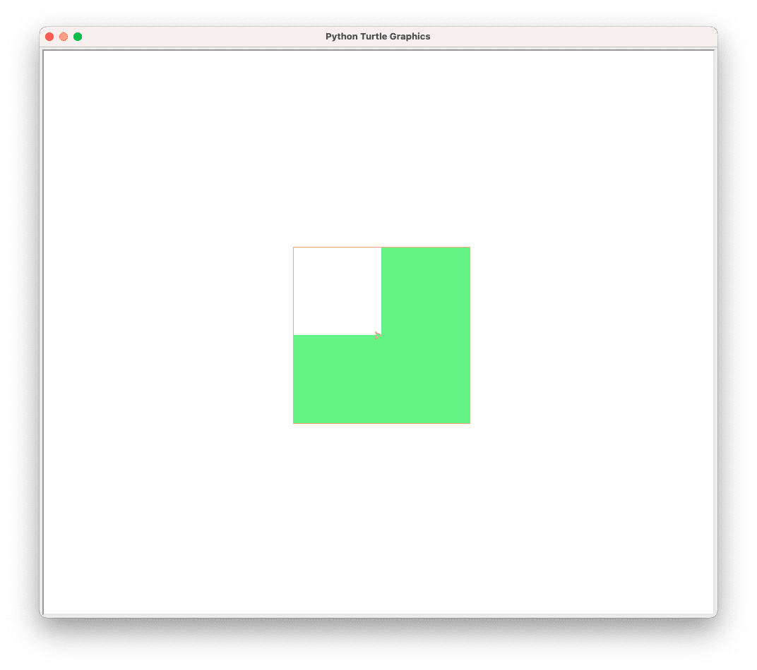 【Turtle】塗りつぶしの注意点：塗りつぶしは軌跡に対して判定される[Python] | 3PySci