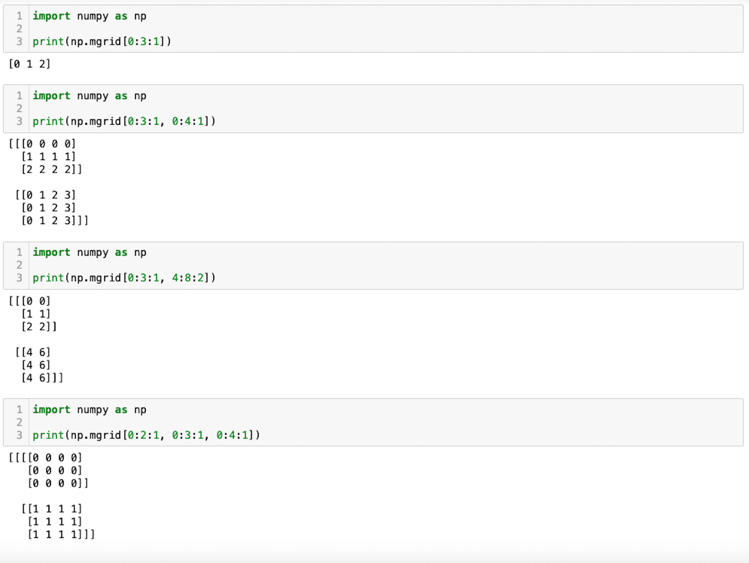 【numpy】格子状の多次元配列を作成する方法(npmgrid、npmeshgrid) Python 3pysci